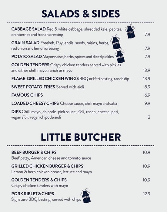 Menu at Ribs & Burgers Rhodes steakhouse, Rhodes