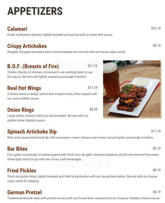 Menu at Powerhouse Restaurant & Brewery, Puyallup