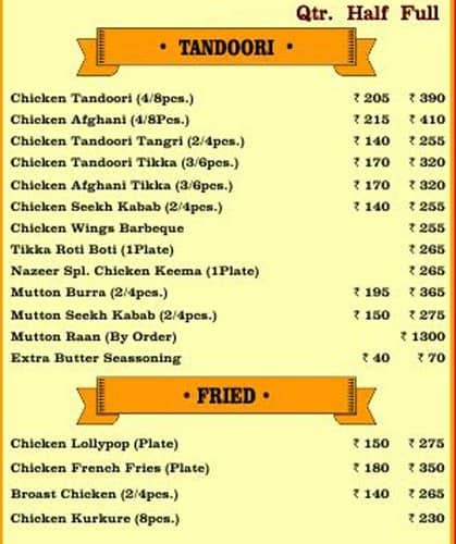 Nazeer Foods Menu, Menu for Nazeer Foods, Sector 18, Noida - Zomato