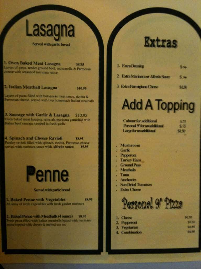 Menu at Amina Pizzeria, Honolulu