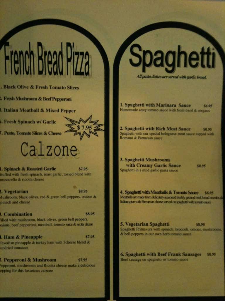 Menu at Amina Pizzeria, Honolulu