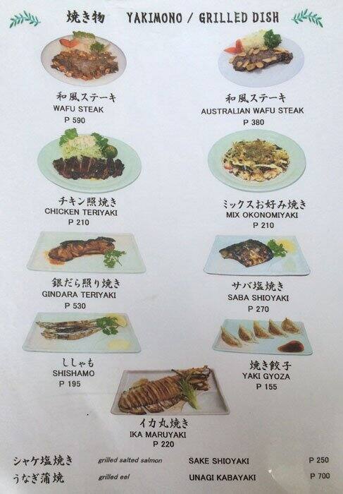 Carta de NONKI Japanese Restaurant, Mandaue, 8WPM+8XW