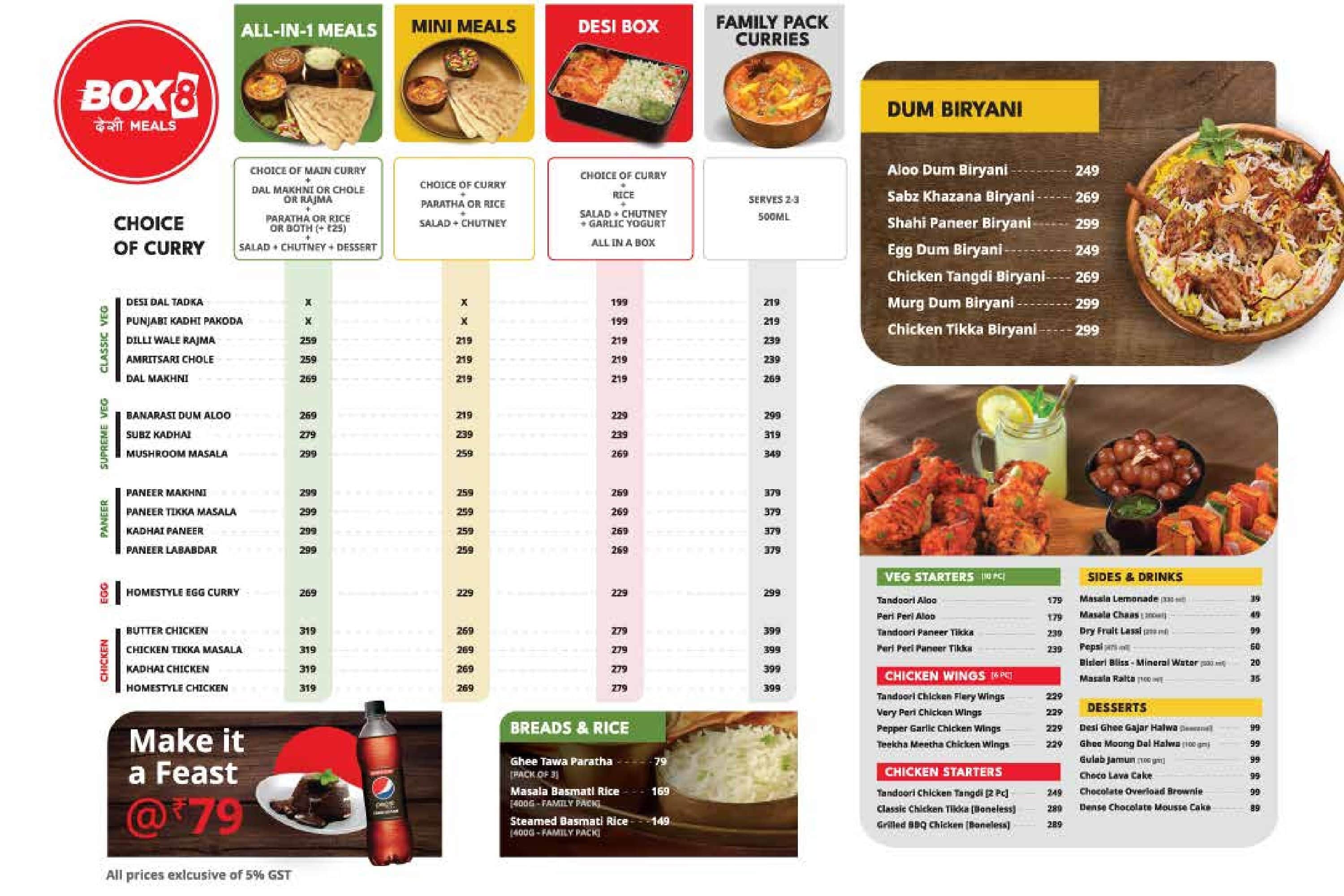 Menu of BOX8 - Desi Meals, Kharadi, Pune