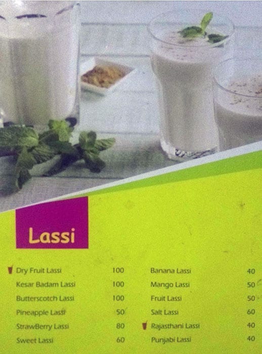 Menu at Juice point, Hyderabad, Plot 208
