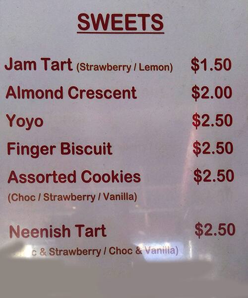 Menu at Viet Rose Cafe, Fitzroy