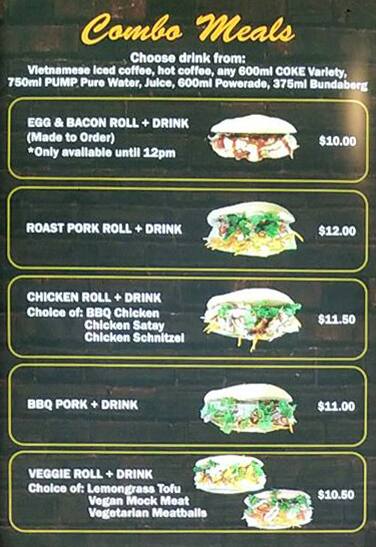 Menu at Viet Rose Cafe, Fitzroy