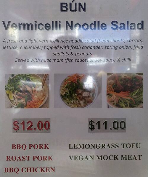 Menu at Viet Rose Cafe, Fitzroy