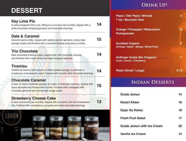 Menu at 7 Spice London, Dubai, Cluster G