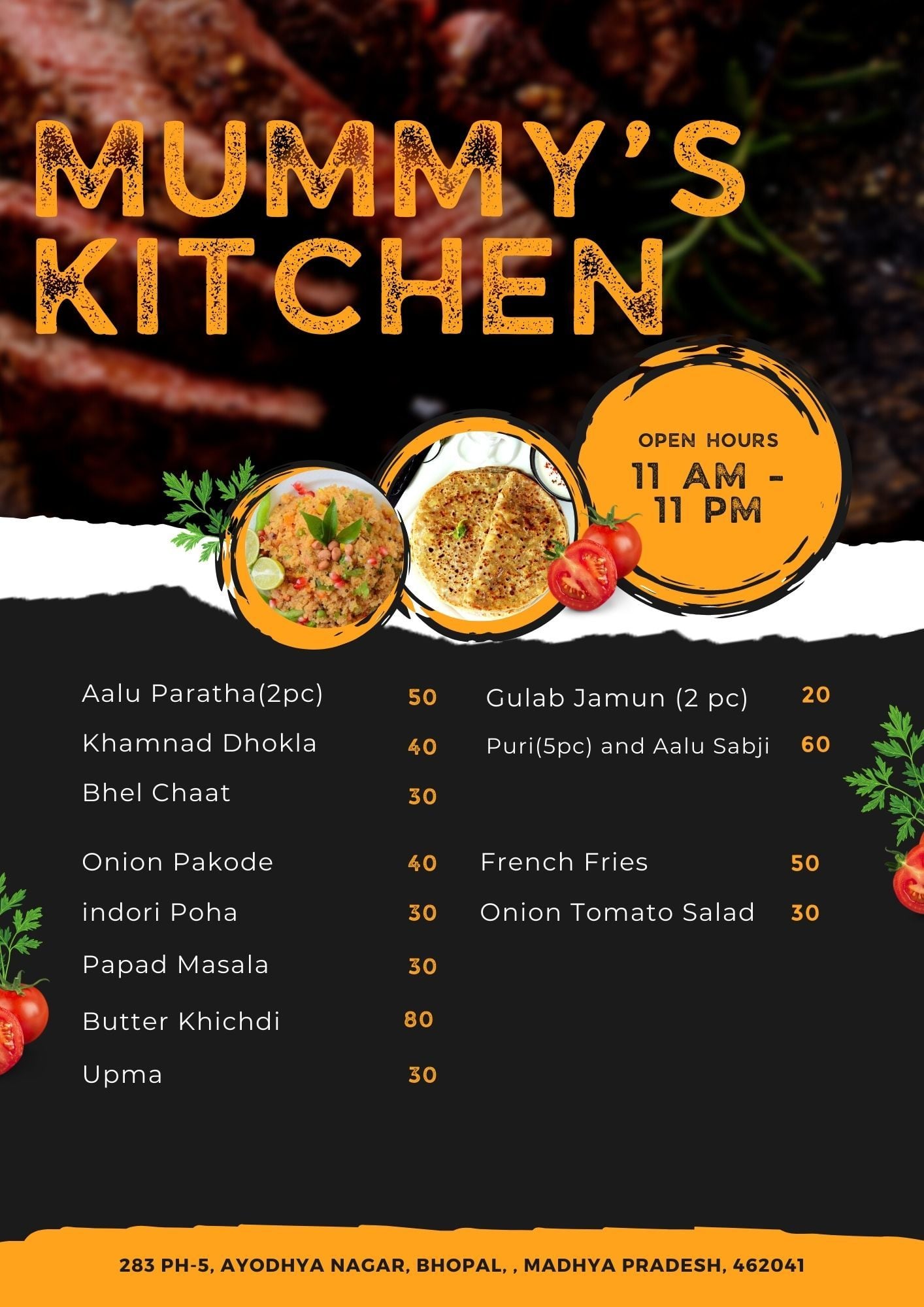 Menu of Mummy's Kitchen, BHEL, Bhopal