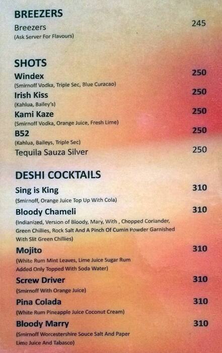 Menu at Green Lounge, Delhi, Aggarwal City Mall