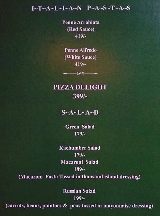 Menu at Green Lounge, Delhi, Aggarwal City Mall