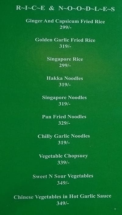 Menu at Green Lounge, Delhi, Aggarwal City Mall