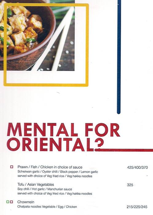 Menu at Unlock Bar, Chennai, 11