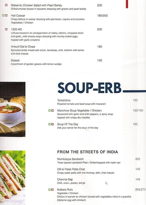 Menu at Unlock Bar, Chennai, 11