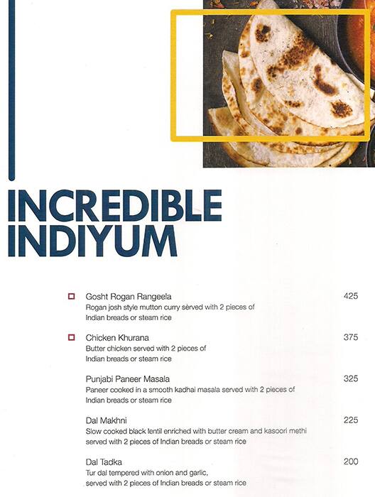 Menu at Unlock Bar, Chennai, 11