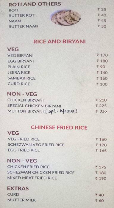 Menu at Barcode, Hyderabad