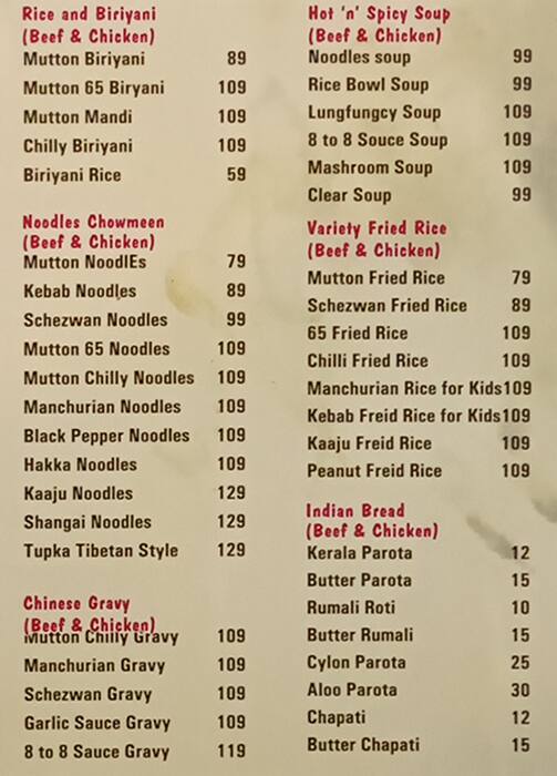 Menu at Hassan Restaurant, Hyderabad, 10-3-/12/3