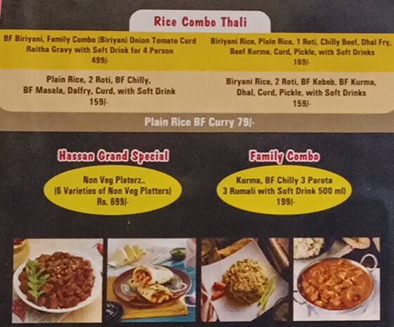 Menu at Hassan Restaurant, Hyderabad, 10-3-/12/3