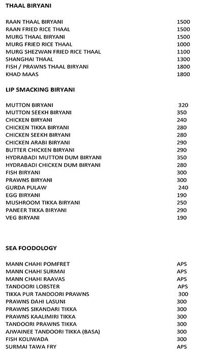 Menu at Royal Tandoor House, Virar