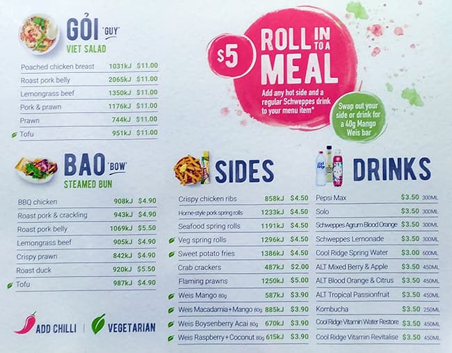 Menu at Roll'd restaurant, Preston