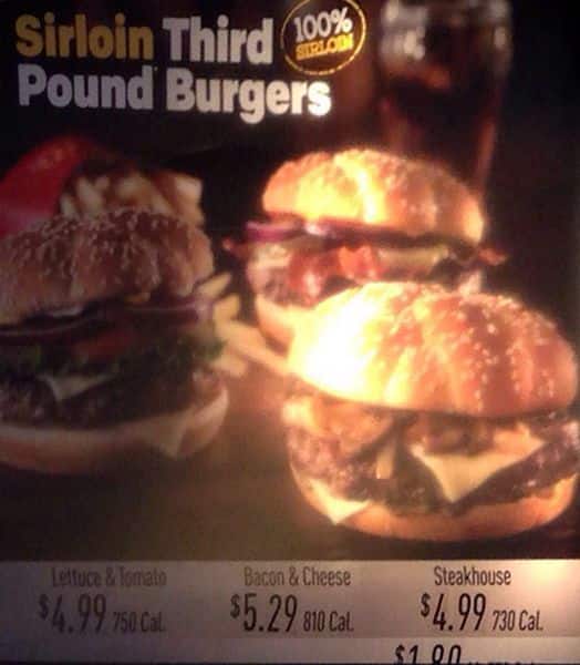 Menu at McDonald's fast food, Austin, TX-71 W