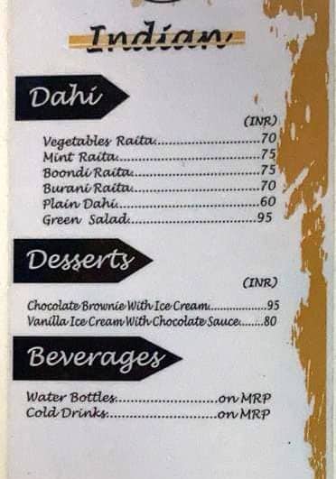 Menu at The Badnaam Adda TBA Pure Veg Best Restaurant in Greater Noida ...