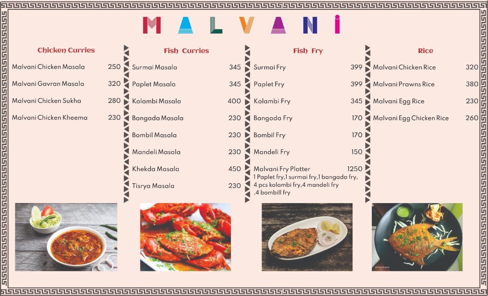 Menu of Hotel Maitri, Dadar West, Mumbai