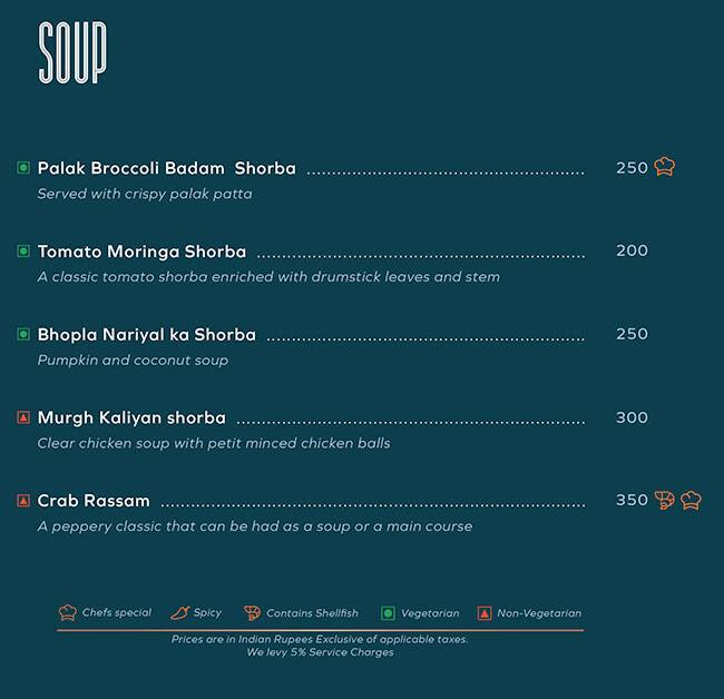 Menu of CEVI, HSR, Bangalore