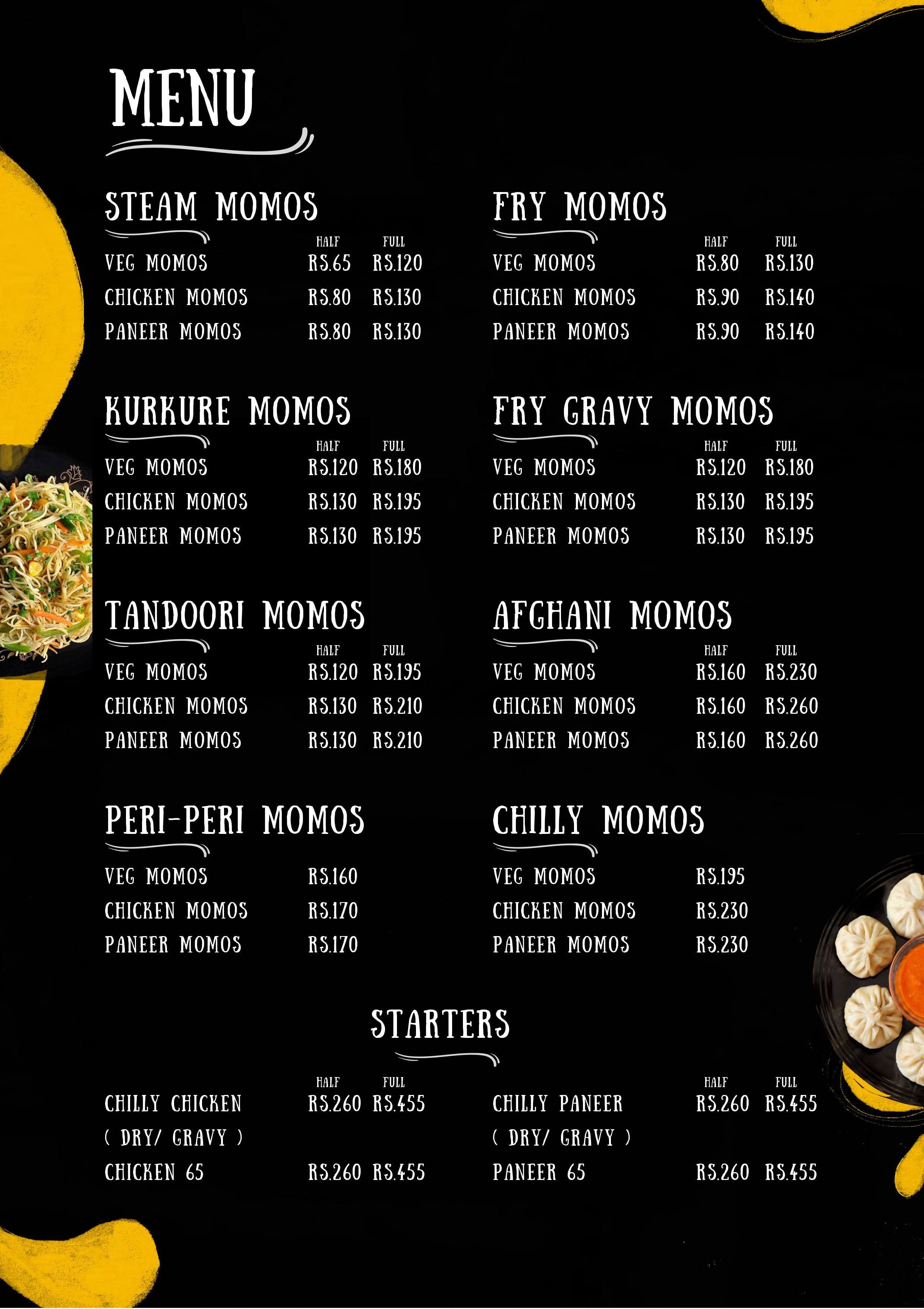 Menu of DARJEELING MOMOS, Sainik Farms, New Delhi