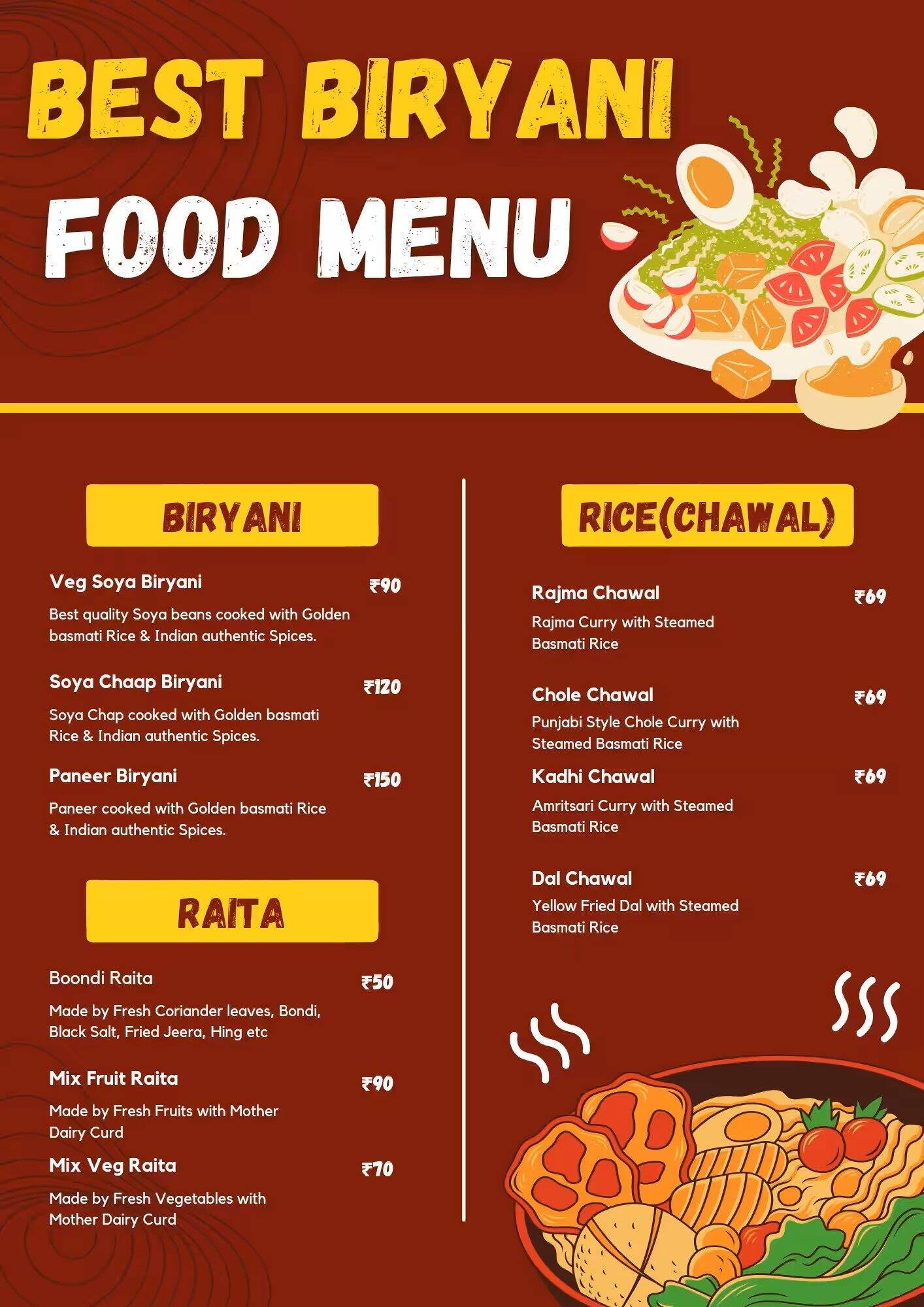 Menu of Biryani Kings, Sector 4, Noida