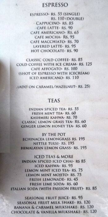 Menu at The Mudcup Cafe At Alaya, Dehradun