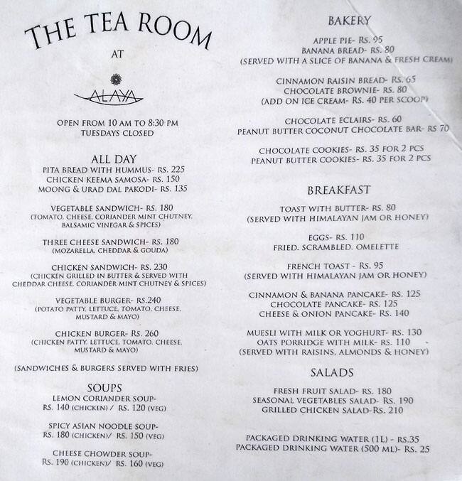 Menu at The Mudcup Cafe At Alaya, Dehradun