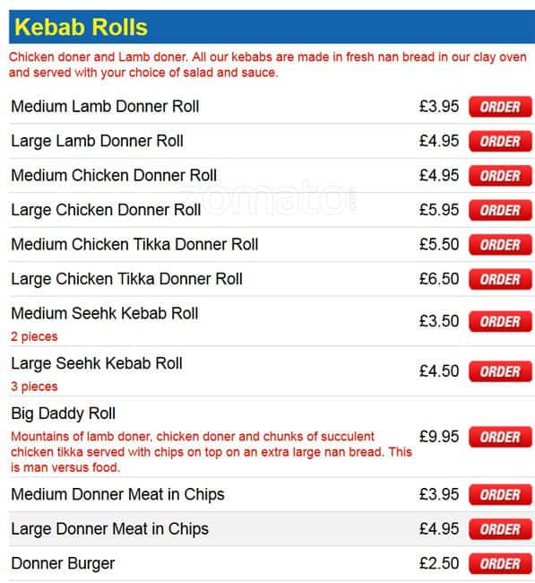 Menu at Stobys of Hayes restaurant, Hayes