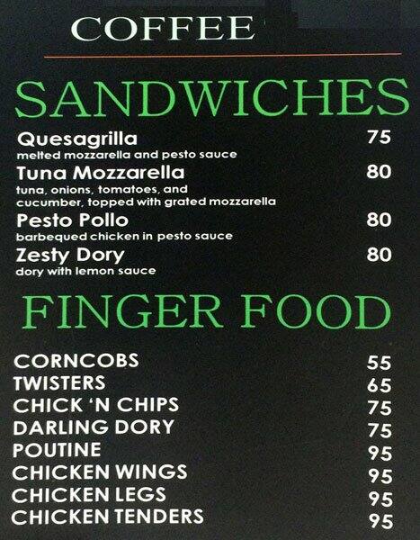 Menu at Theolly Tea Shop cafe, Marikina, 17 West Dr