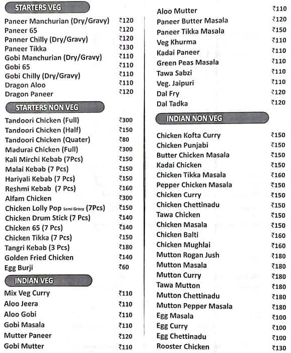 Al Kebabish Menu, Menu for Al Kebabish, Anna Nagar East, Chennai - Zomato