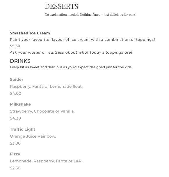 Menu at Porterhouse Grill Finest Gourmet Steak in Auckland steakhouse ...