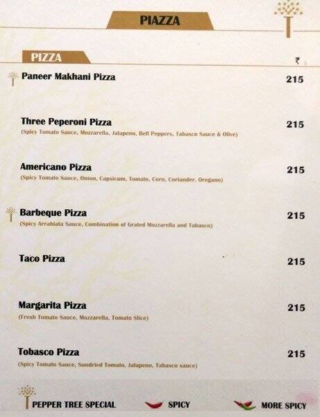 Menu at Pepper Tree Restaurant, Ahmedabad, 2H2X+MQ4