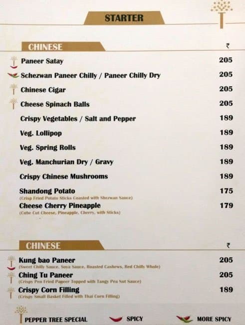 Menu at Pepper Tree Restaurant, Ahmedabad, 2H2X+MQ4
