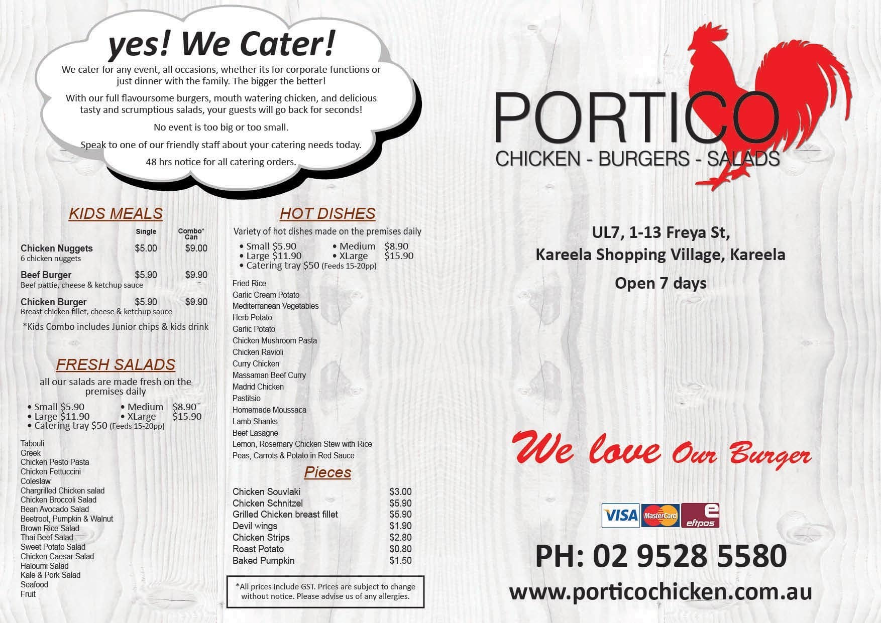 Portico Chicken Menu, Menu for Portico Chicken, Ermington, Sydney ...