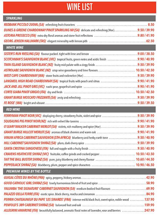 Menu at Airstream Cafe, Glen Waverley
