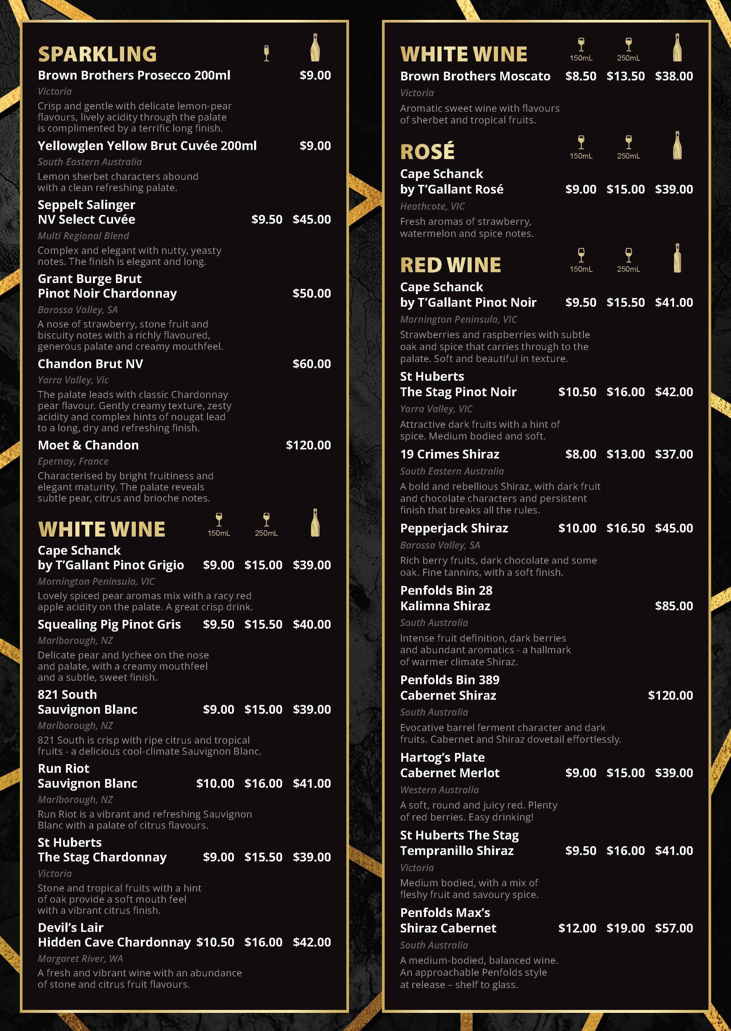 Menu at Waterloo Cup Hotel restaurant, Moonee Ponds