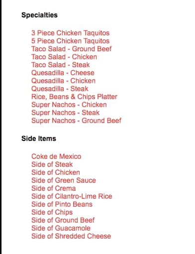 Menu at Carl's Jr. fast food, San Bruno