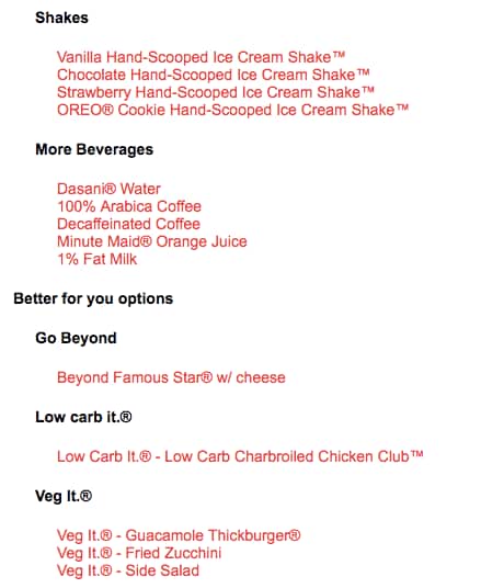 Menu at Carl's Jr. fast food, Brentwood, Lone Tree Wy