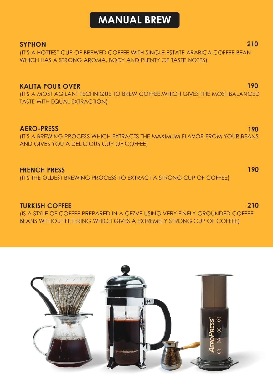 Menu of Craft Coffee Experience Centre, Ballygunge, Kolkata
