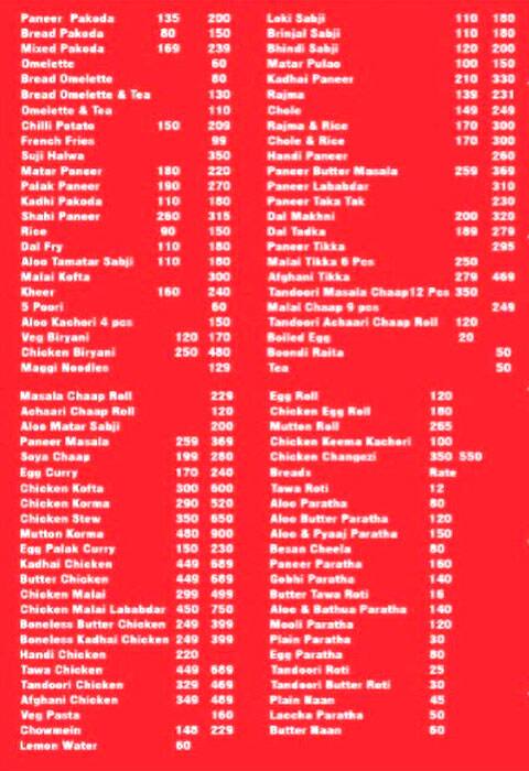 Menu of The Smart Kitchen, Sector PI, Greater Noida