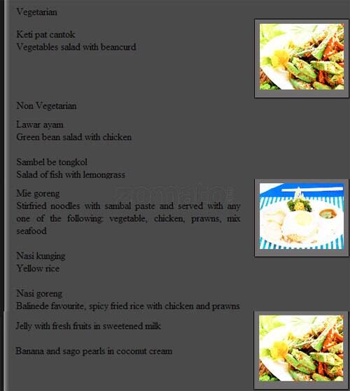 Menu at Mugen, Bengaluru