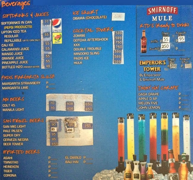 Padi's Point Menu, Menu for Padi's Point, SM City North EDSA, Quezon ...