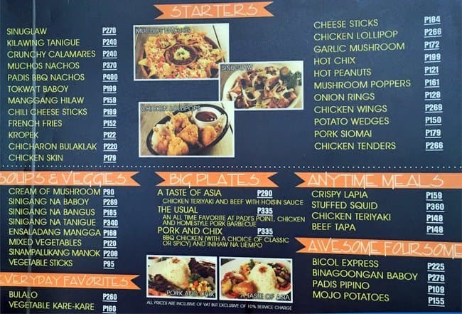 Padi's Point Menu, Menu for Padi's Point, SM City North EDSA, Quezon ...