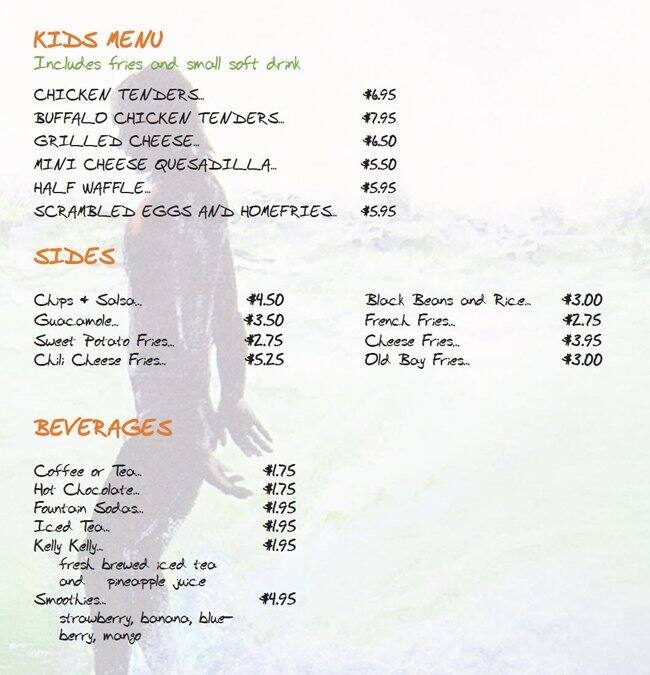 Menu at OC Surf Cafe, Ocean City