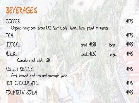 Menu at OC Surf Cafe, Ocean City